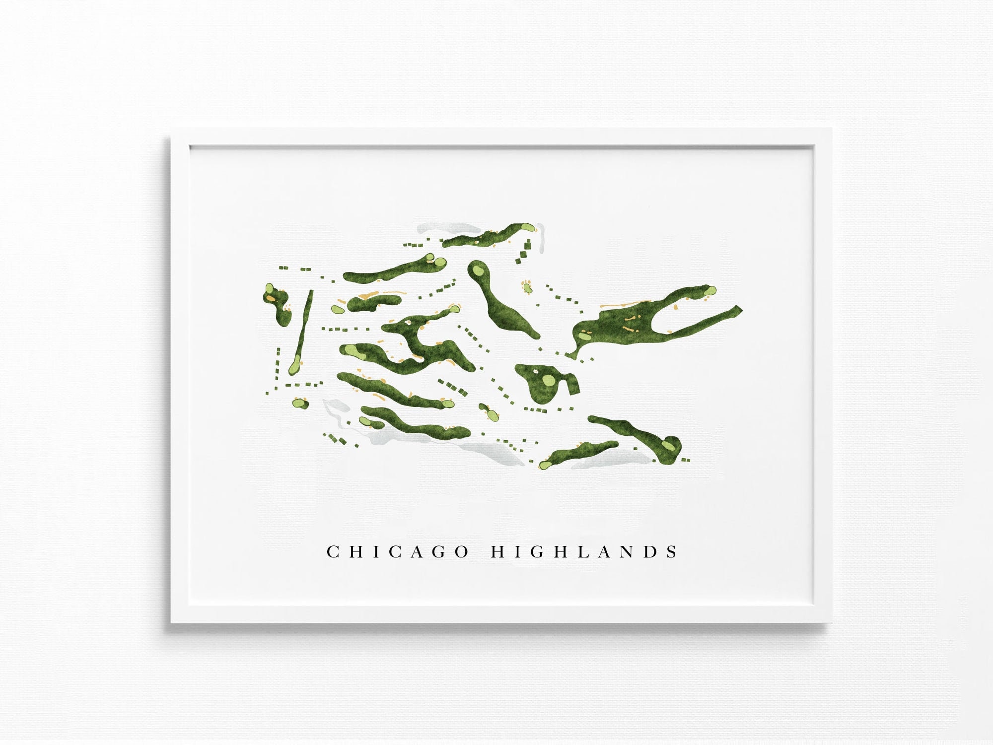 Chicago Highlands Club Westchester IL Course Map Golf | Etsy