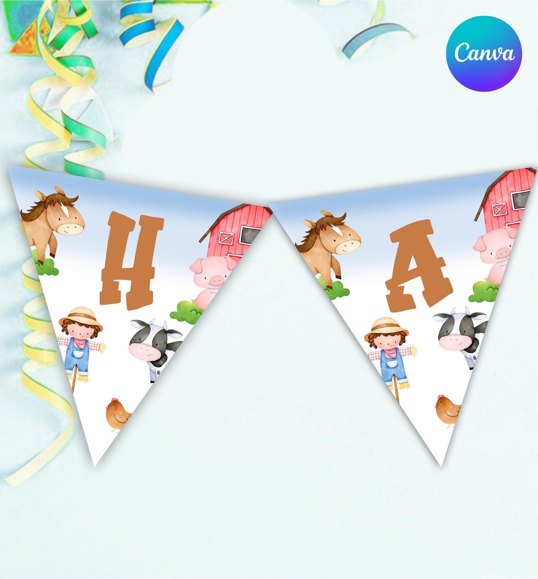 Editable Farm Banner. Digital P008 - Etsy