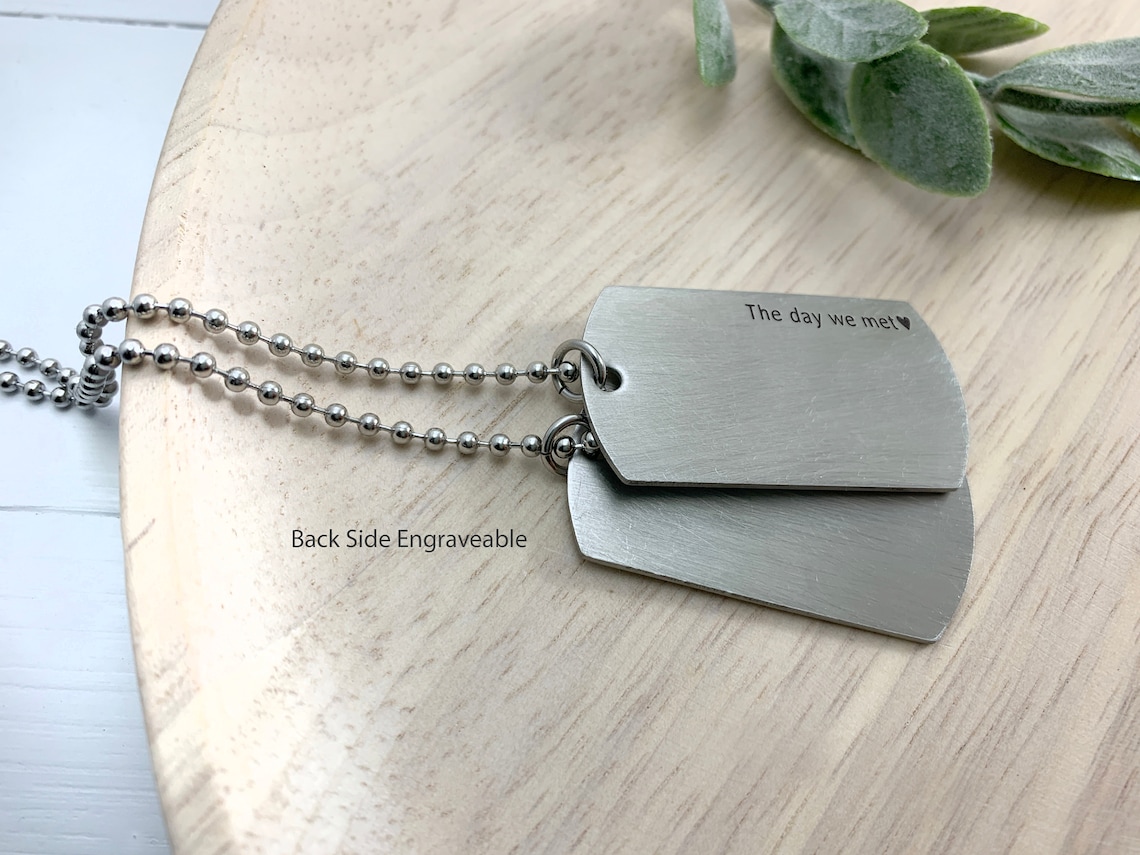 Personalized Double Dog Tag Necklace Custom Necklace for Men - Etsy