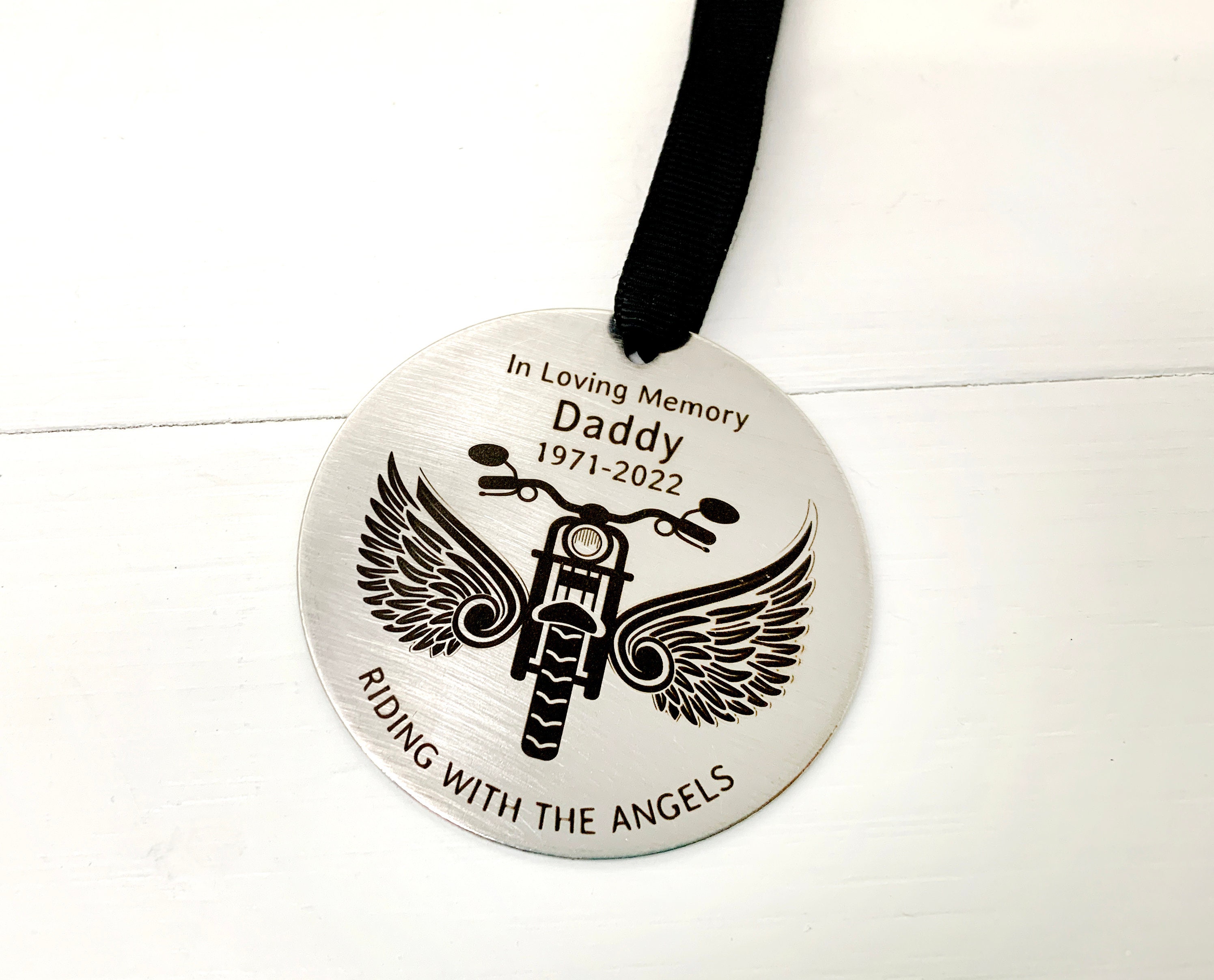 Winged Motorcycle Memorial Ornament • Loss Loved One • Memorial Biker ...