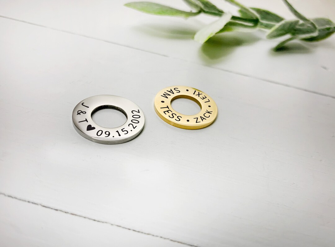 Personalized Washer for Him or Her • Custom High Shine Washer Gold or ...