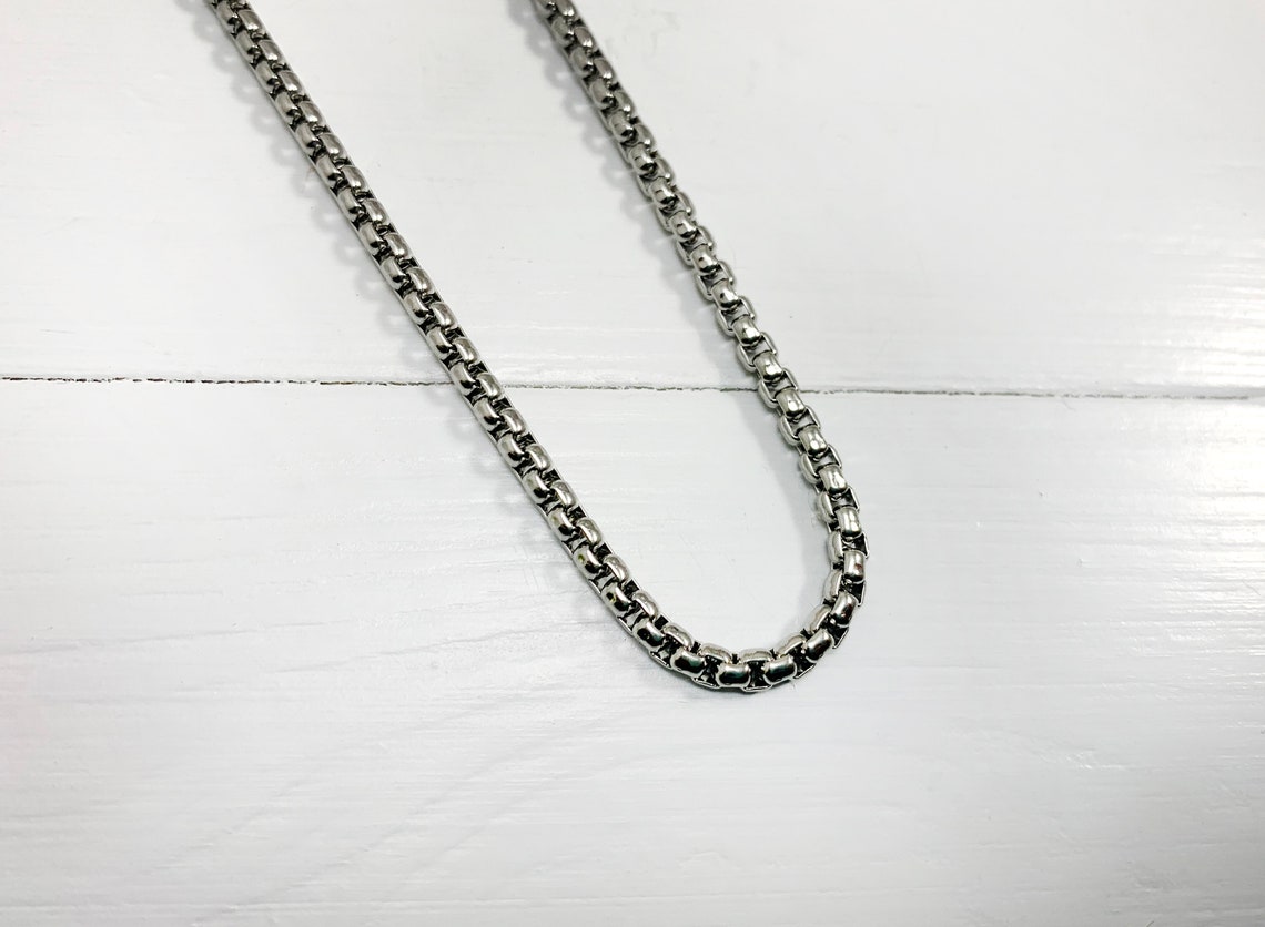 Stainless Steel Box Chain Masculine Chain for Men Mens | Etsy