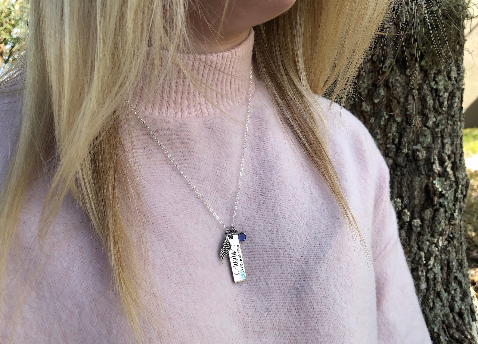 Personalized Memorial Pendant Necklace Bereavement Gift - Etsy