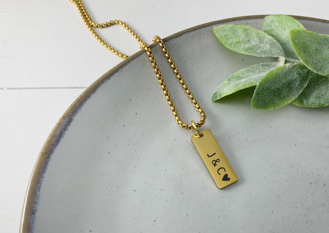 Mini Pendants Laser Engraved • Custom Mini Necklace • Anniversary Gift ...