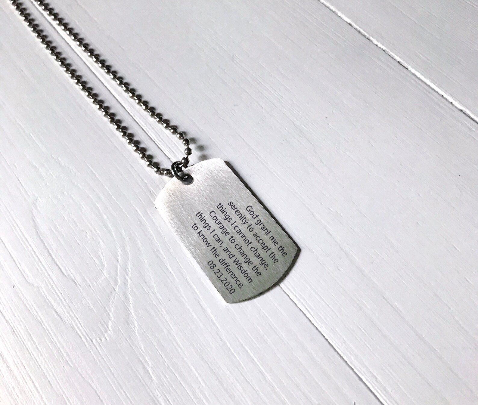 Recovery Dog Tag Necklace AA Anniversary Gift One Day at a - Etsy
