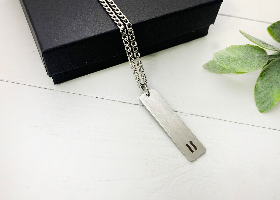 Custom Pause Necklace for Men • Anniversary Gift • Mental Awareness ...