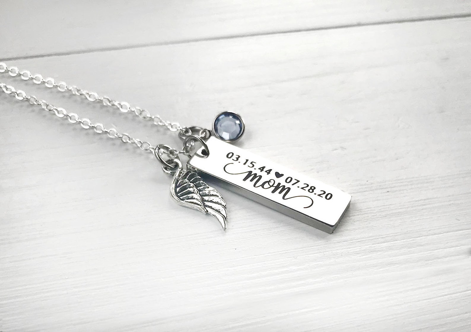 Personalized Memorial Pendant Necklace Bereavement Gift - Etsy