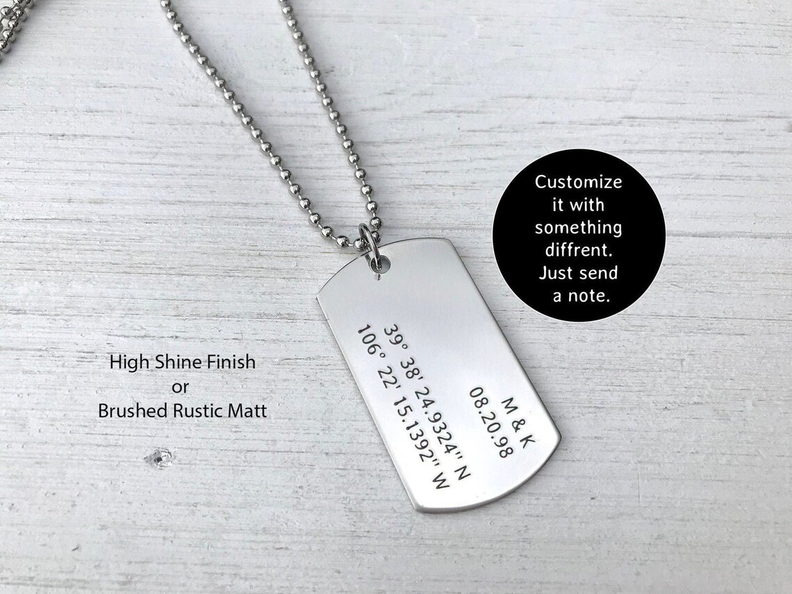 Personalized Dog Tag Necklace Custom Necklace for Men | Etsy