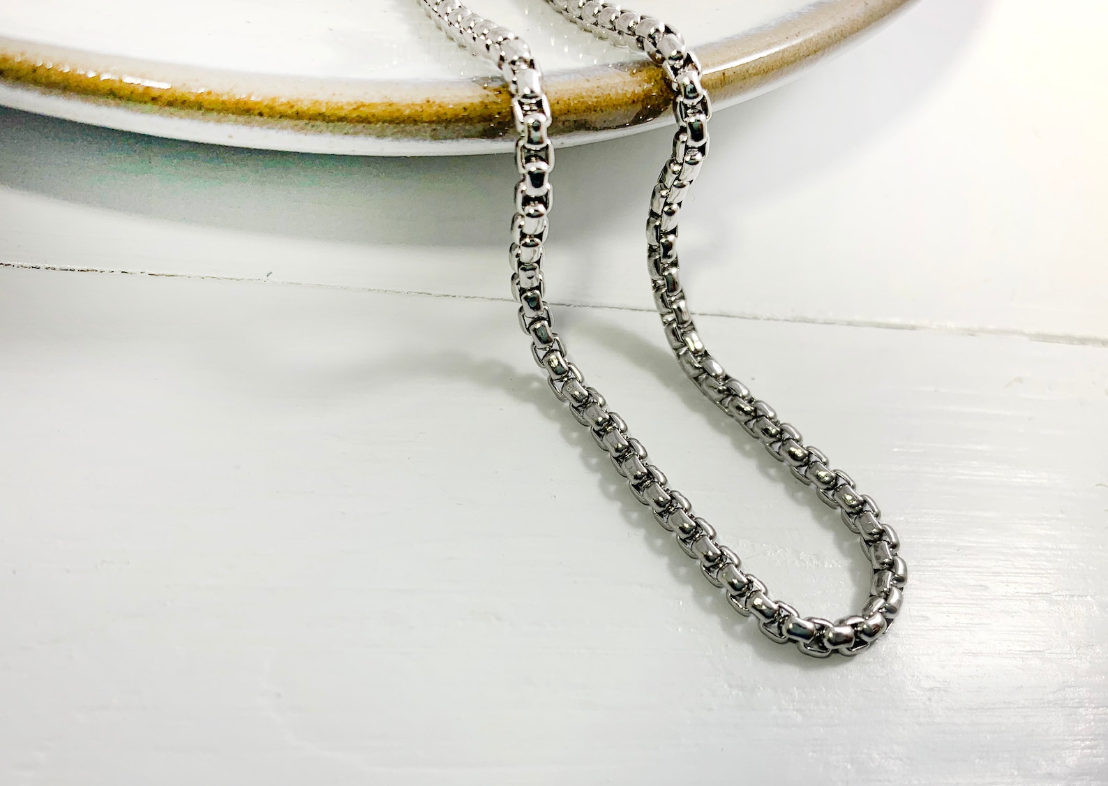 Stainless Steel Box Chain Masculine Chain for Men Mens | Etsy