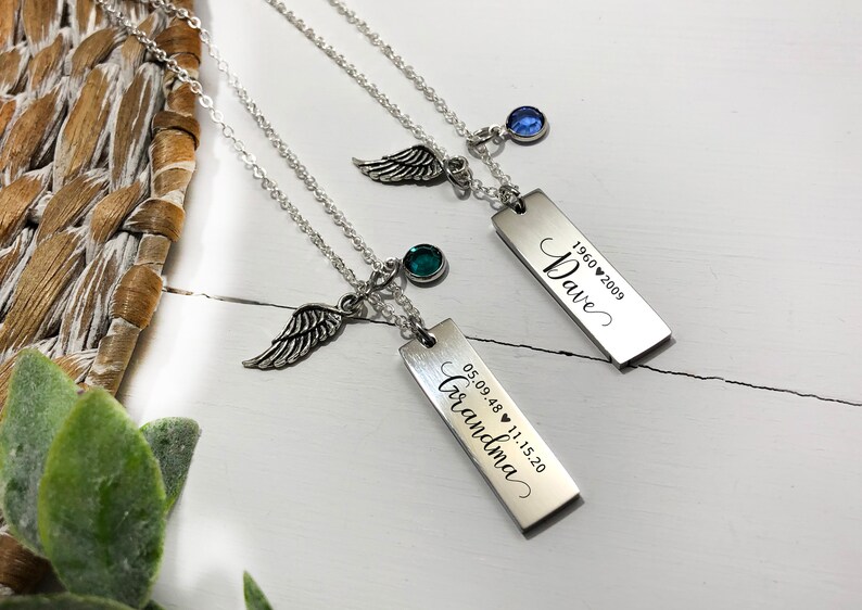 Personalized Memorial Pendant Necklace Bereavement Gift - Etsy