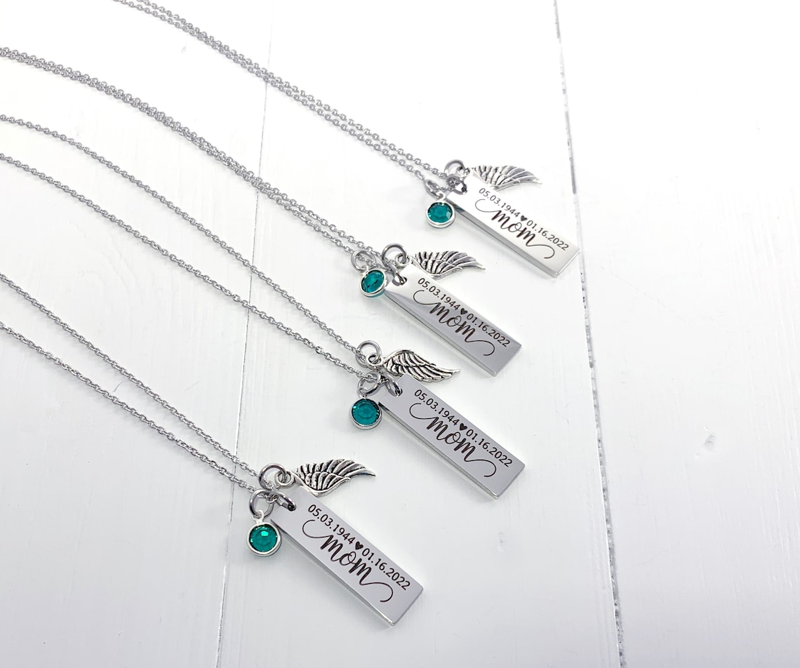 Personalized Memorial Pendant Necklace Bereavement Gift | Etsy