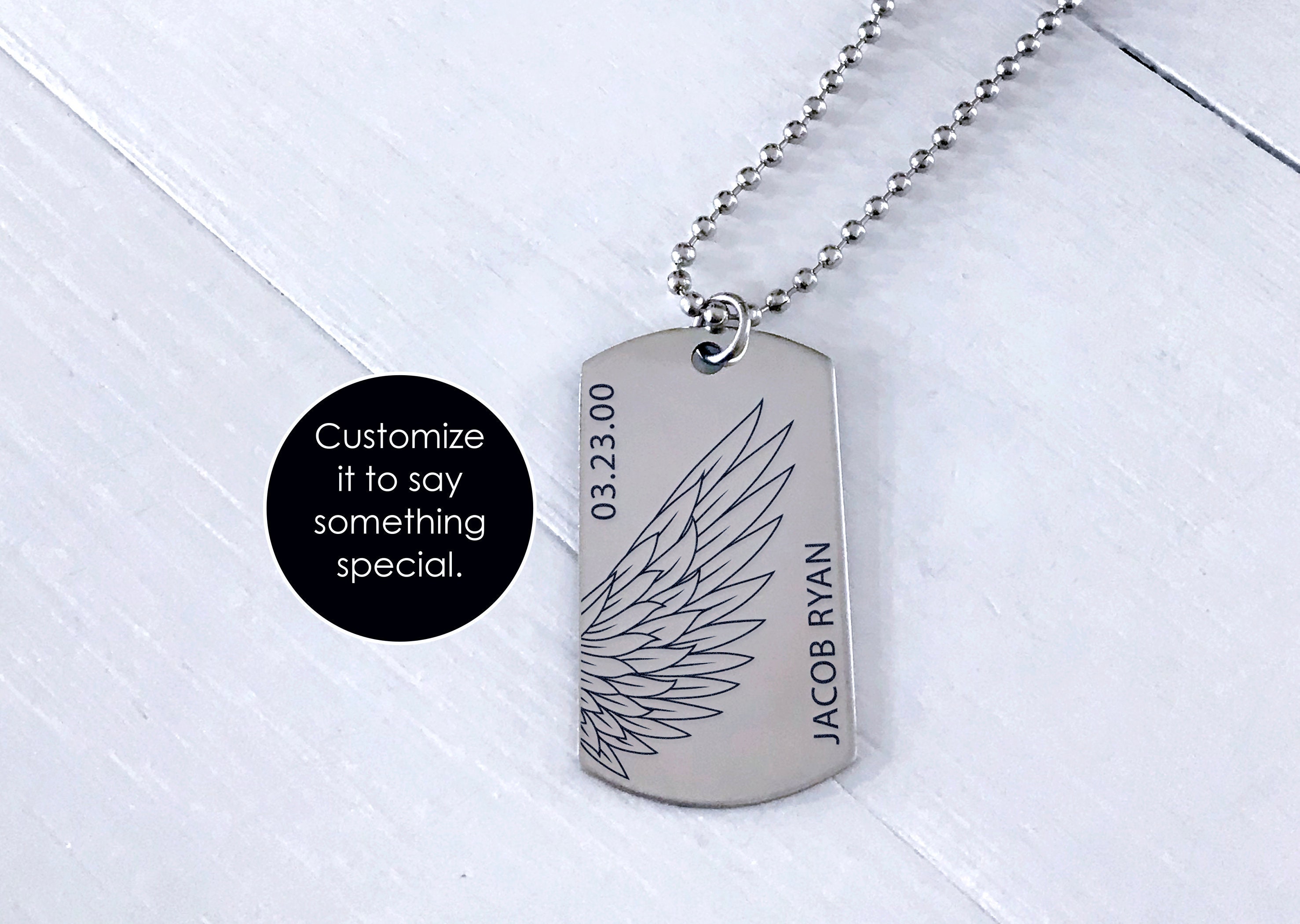 Personalized Dog Tag Necklace Custom Necklace for Men in - Etsy