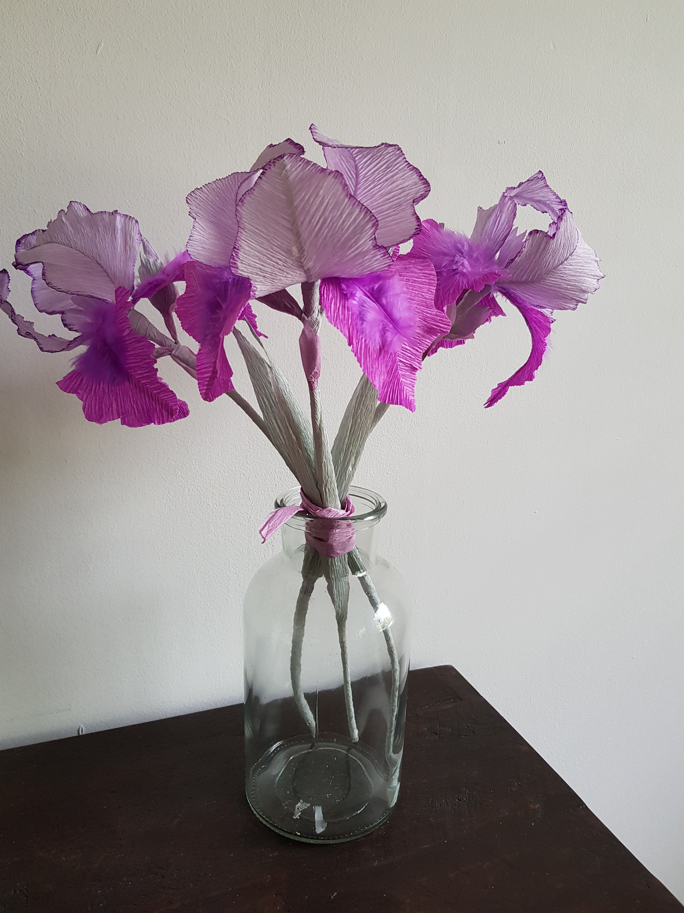 Violet/mauve Crepe Paper Iris Flowers - Etsy