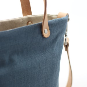 Hand Painted Floral Linen Shoulder Bag With Leather Strap, Elegant ...