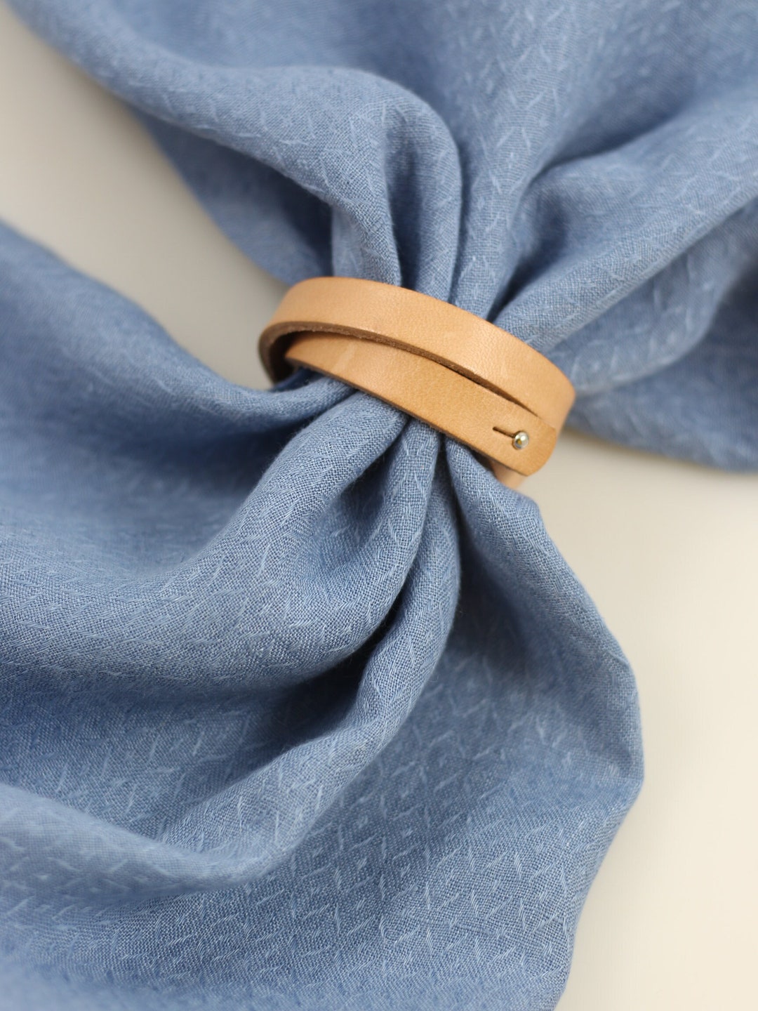 Men's Light Blue Diamond Pattern Linen Scarf With Strap, Men's Elegant ...