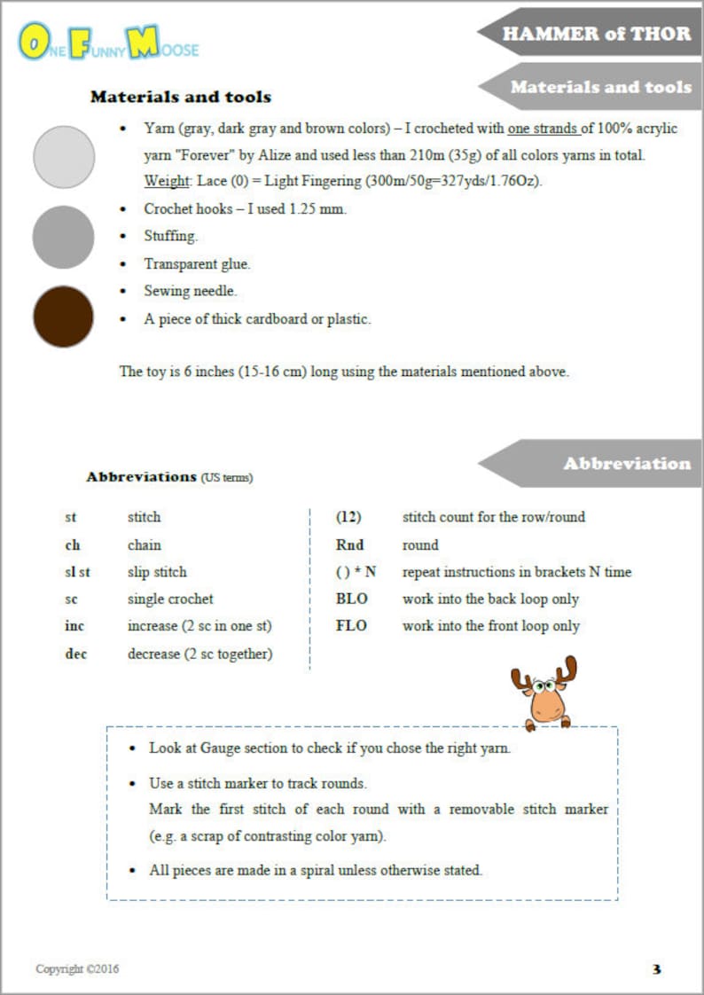 PATTERN: Crochet Hammer of Thor PDF File Amigurumi Tutorial - Etsy