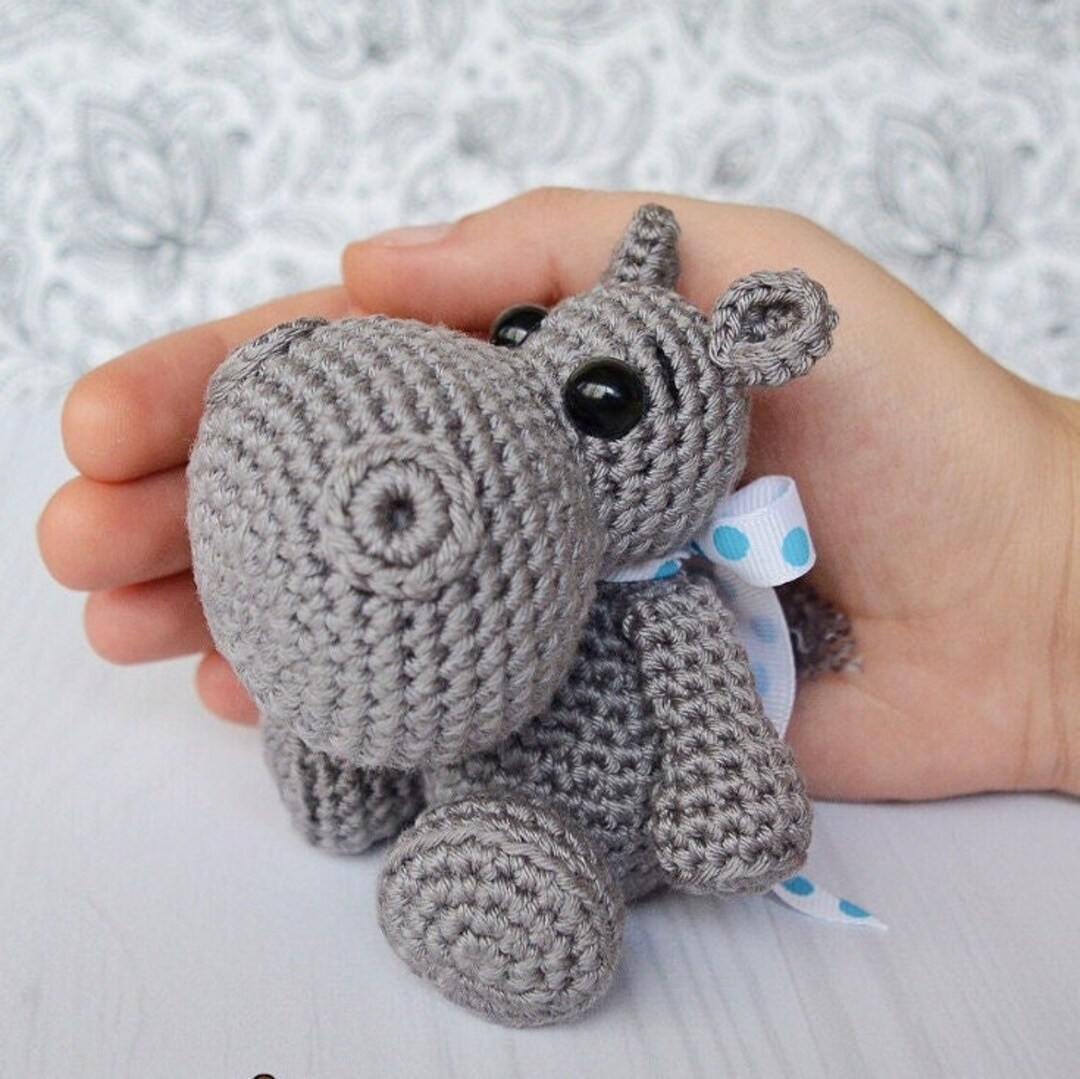 Hippo Crochet Pattern, Amigurumi Hippopotamus Tutorial, DIY Stuffed Toy ...