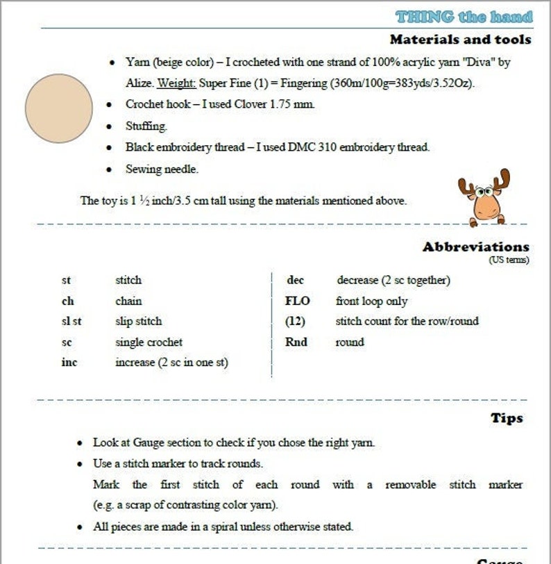 Thing the Hand Crochet Pattern Amigurumi Tutorial Family - Etsy