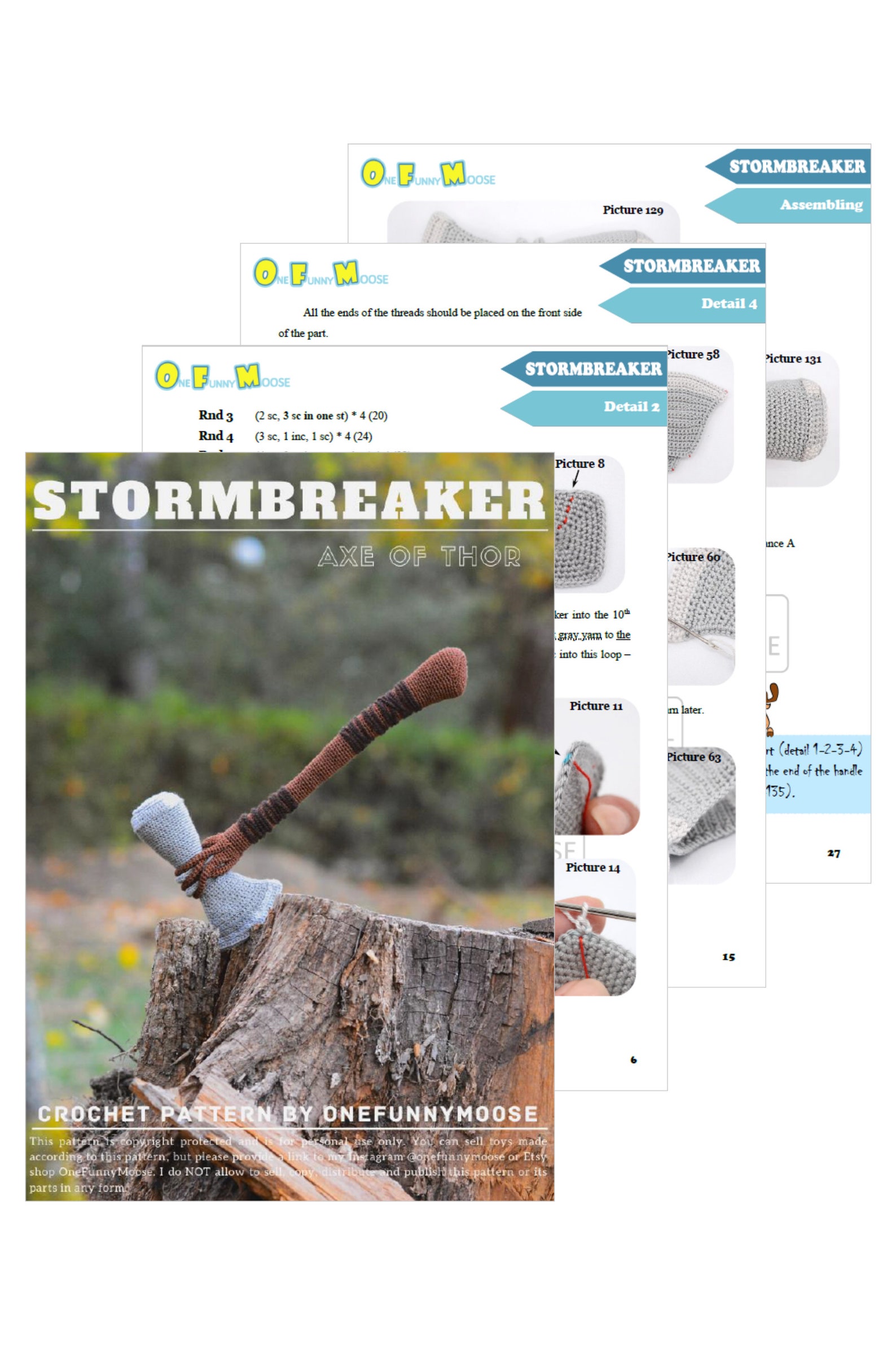 SET of Thor: Crochet Patterns Hammer and Axe of Thor (PDF), Amigurumi ...