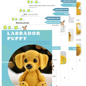 Labrador Crochet Pattern Amigurumi Tutorial Golden Retriever - Etsy