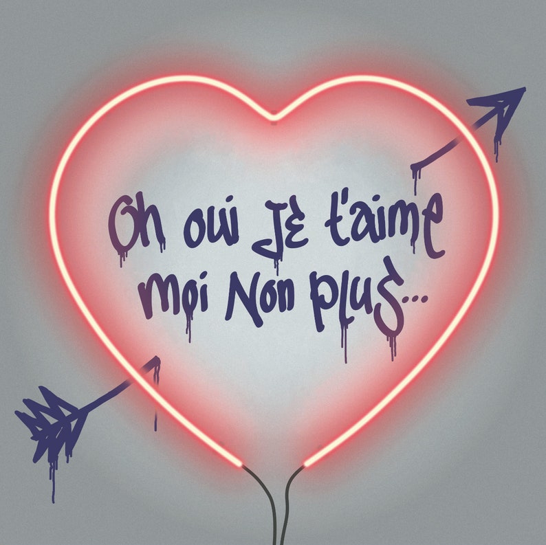 Oh Oui Je'taime... Moi Non Plus 50x50cm by Kid-b Art - Etsy