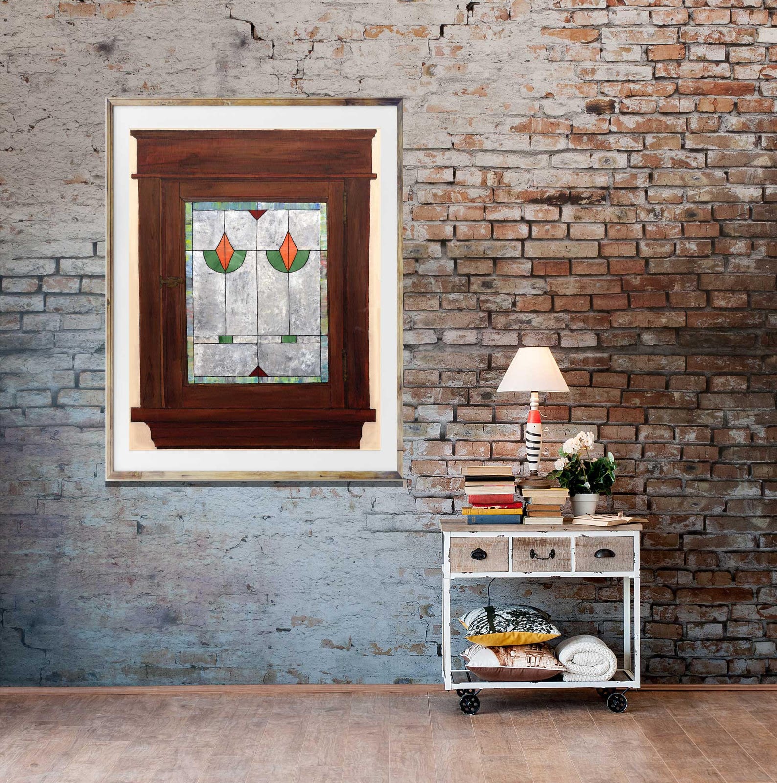 Stained Glass Window Art Giclee Art Print of Window Retro - Etsy