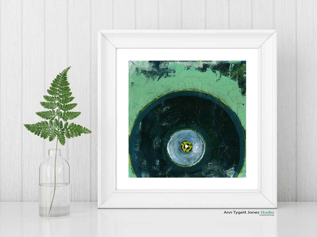 Record Art Print, VINYL Record Painting, Vintage Music Art, Modern ...