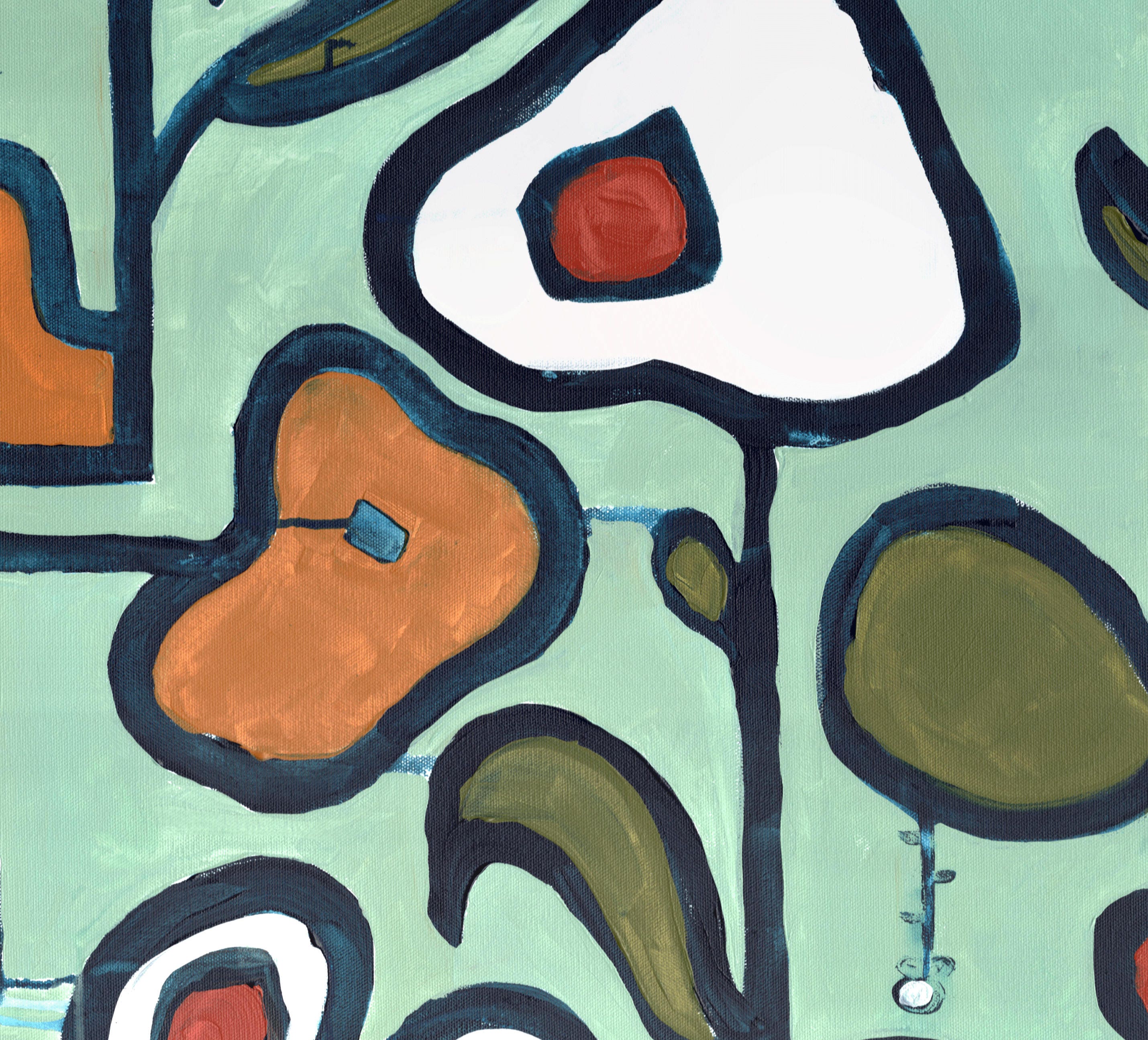 Mid Century Inspired Floral art print, abstract floral, contemporary ... Mid Century Inspired Floral art print, abstract floral, contemporary ...