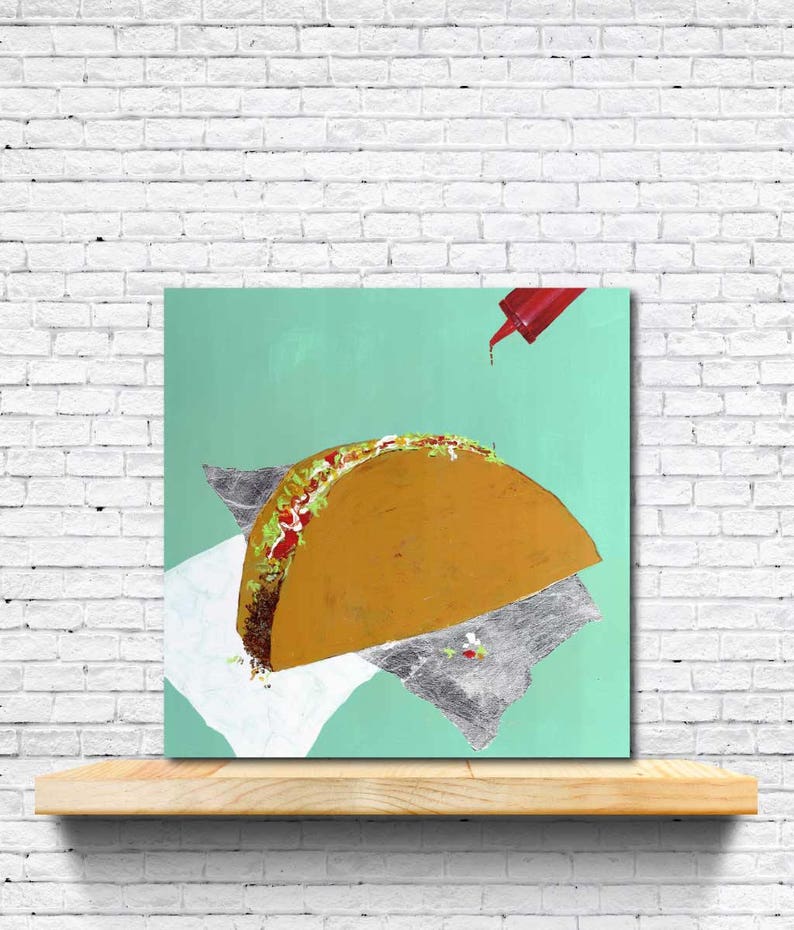 Taco Painting TACO TUESDAY Original Abstract Painting Taco - Etsy