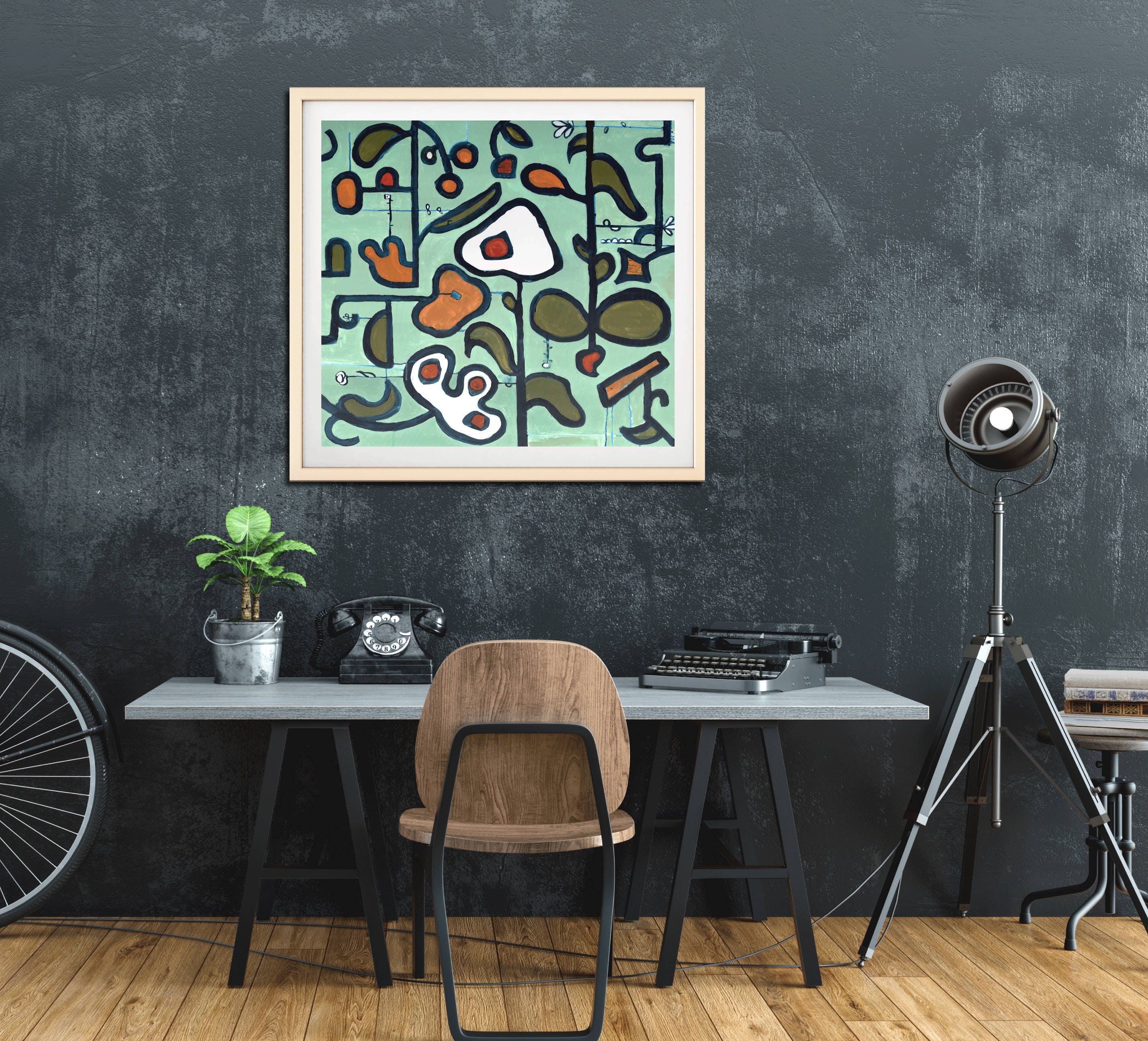 Mid Century Inspired Floral art print, abstract floral, contemporary ... Mid Century Inspired Floral art print, abstract floral, contemporary ...