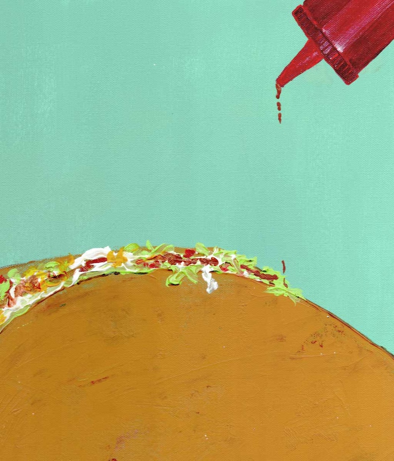 Taco Painting TACO TUESDAY Original Abstract Painting Taco - Etsy