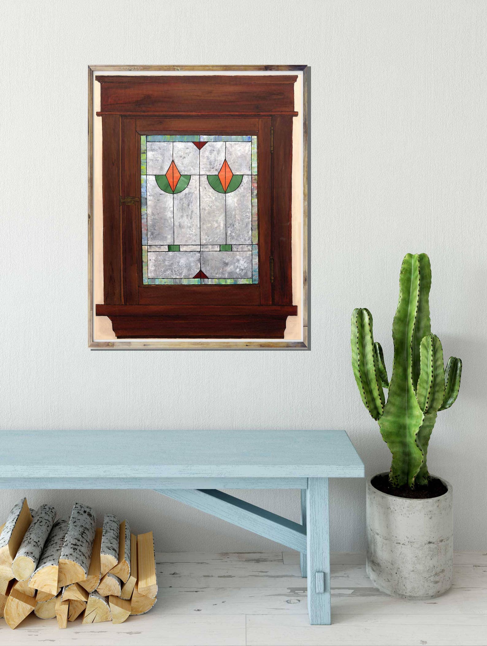 Stained Glass Window Art Giclee Art Print of Window Retro - Etsy