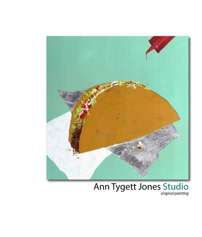 Taco Painting TACO TUESDAY Original Abstract Painting Taco - Etsy