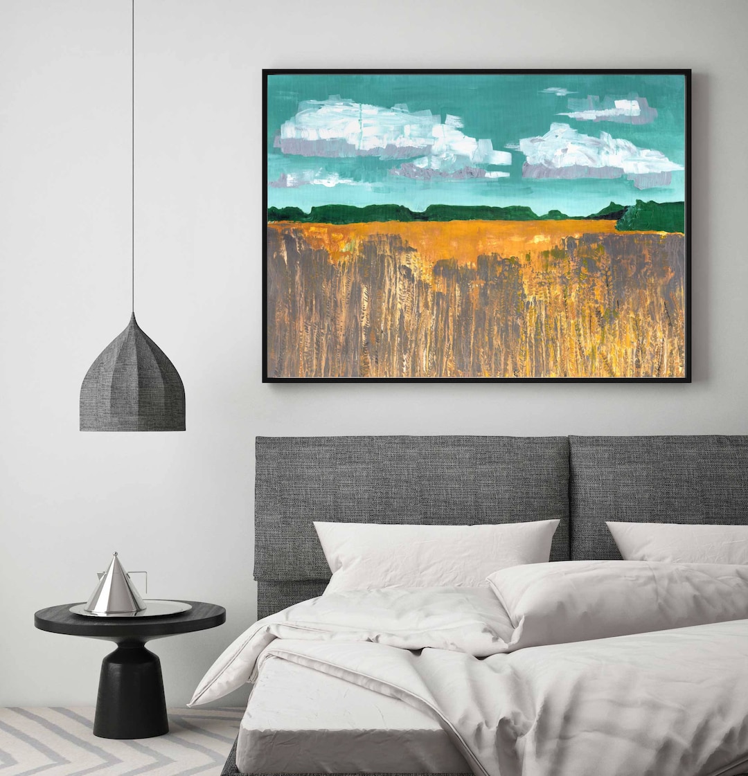 Abstract Landscape, Giclee Art Print, Landscape, Fall Wheat Field ...