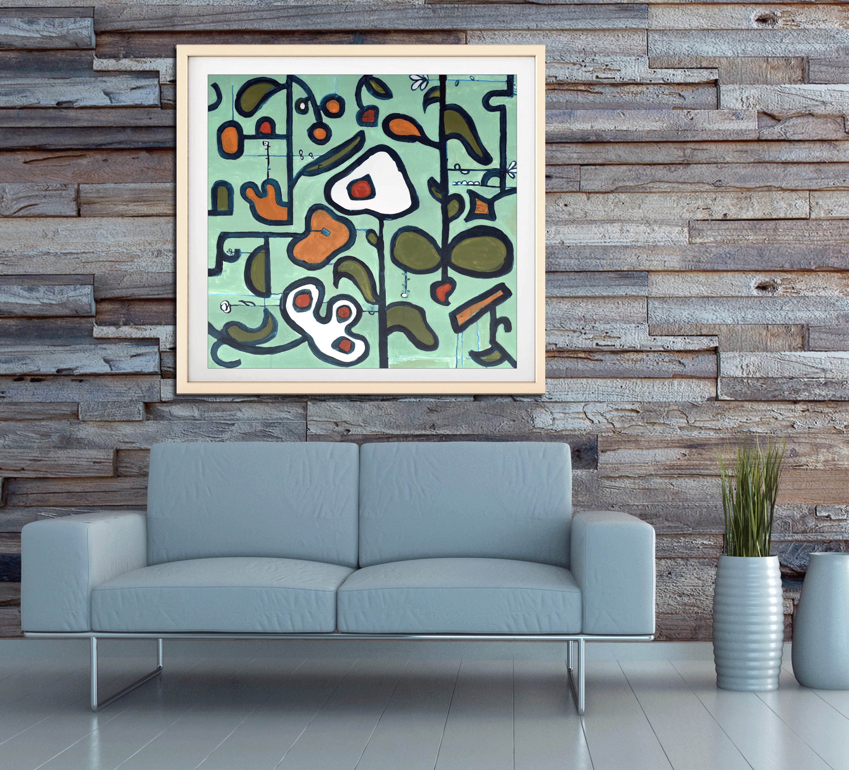Mid Century Inspired Floral art print, abstract floral, contemporary ... Mid Century Inspired Floral art print, abstract floral, contemporary ...