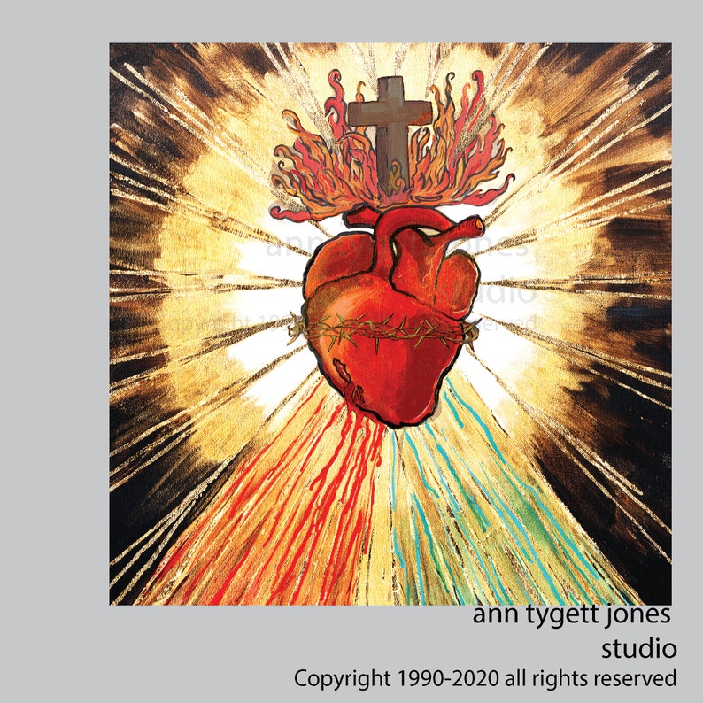 Sacred Heart of Jesus Painting Catholic Art Divine Mercy - Etsy
