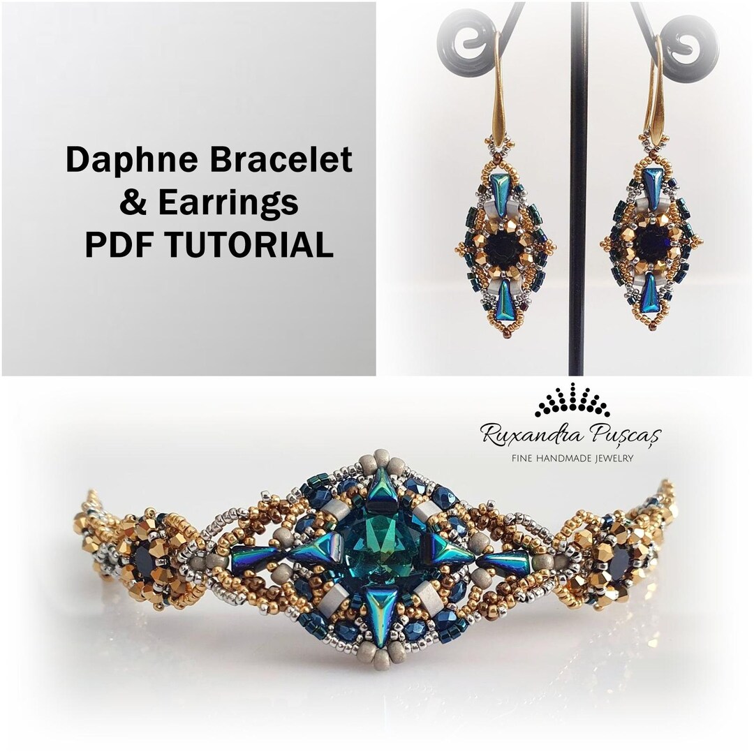 Daphne Set Tutorial bracelet and Earrings - Etsy