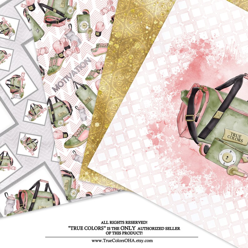Workout Digital Paper Pack Sport Gym Train Fashion - Etsy