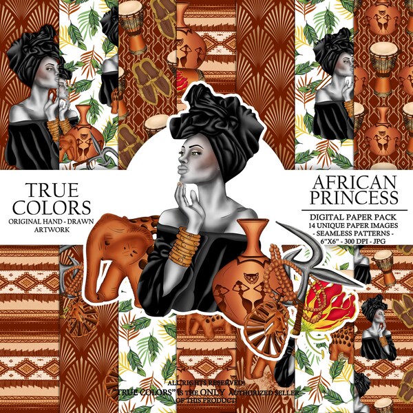 Africa Digital Paper - Etsy