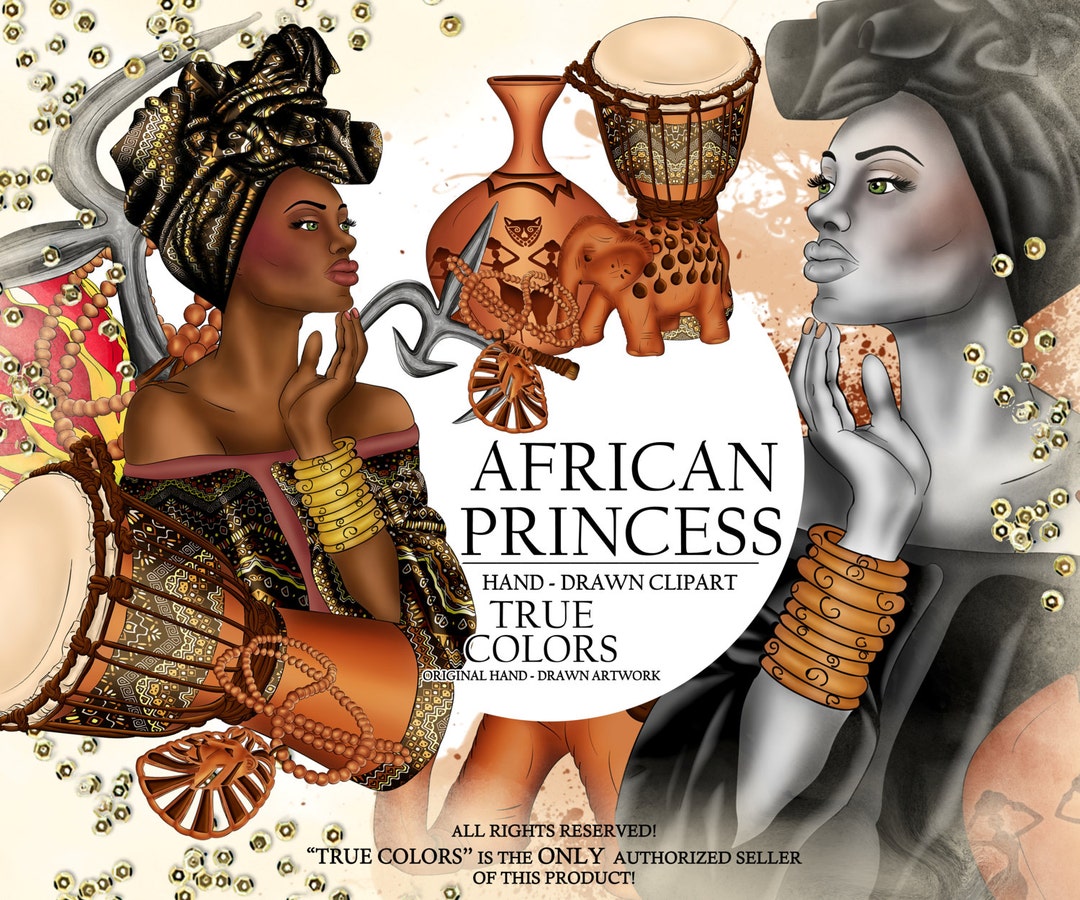 African American Princess Clip Art Beautiful Black Woman - Etsy Canada