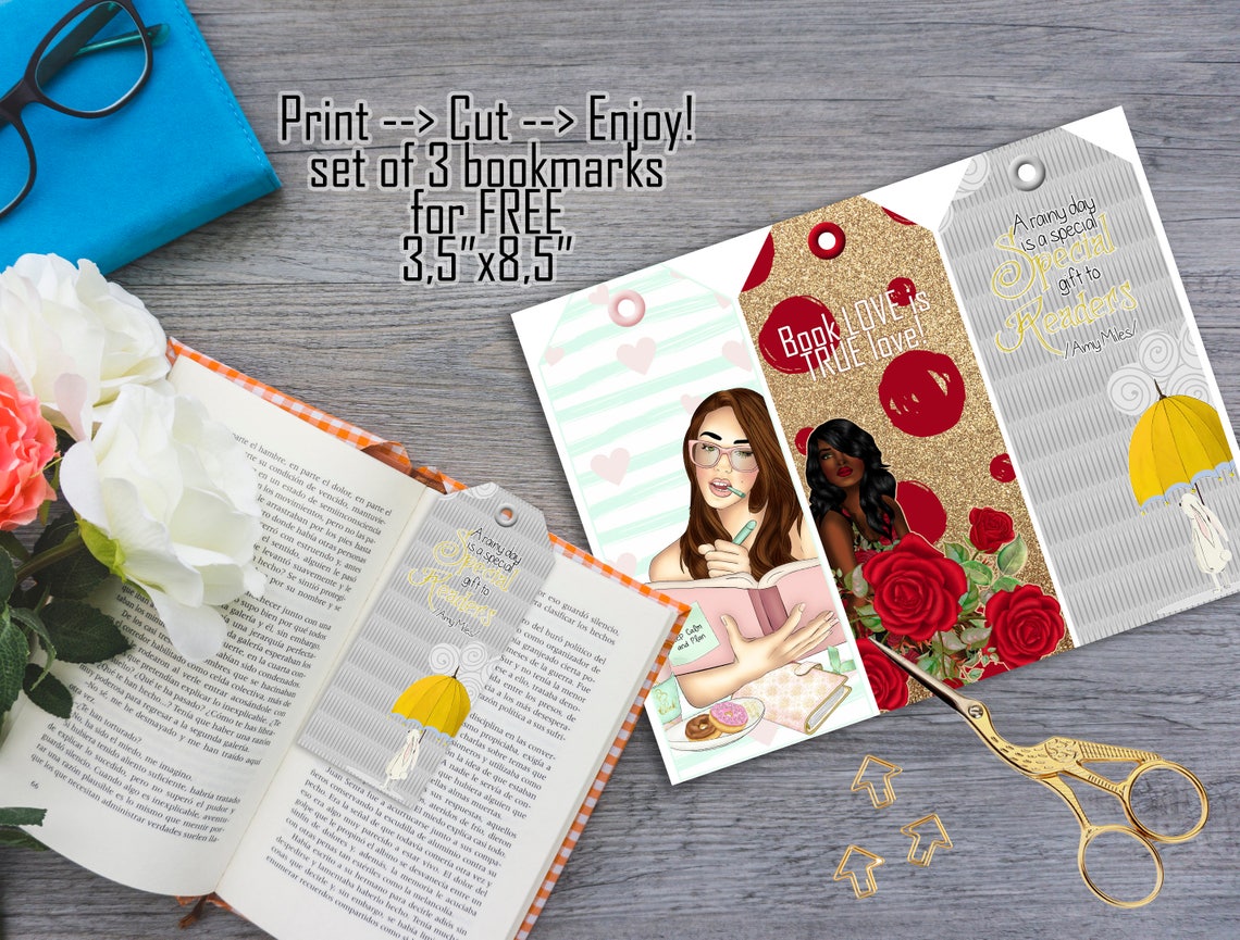 FREE Bookmark, Printable Bookmark, Free Instant Download Bookmarks, Set ...