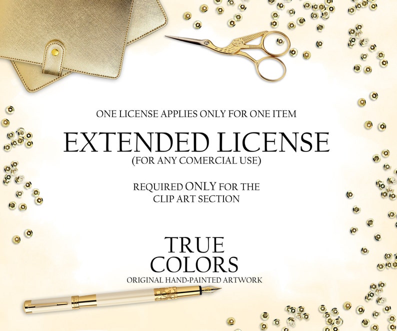 Extended License for CLIP ART Hand-drawn Clip Art One License for One ...
