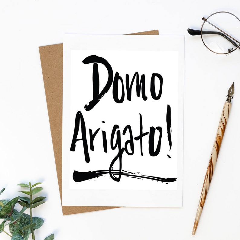 Domo Arigato Thank You Greeting Card Enso Circle Thank You | Etsy