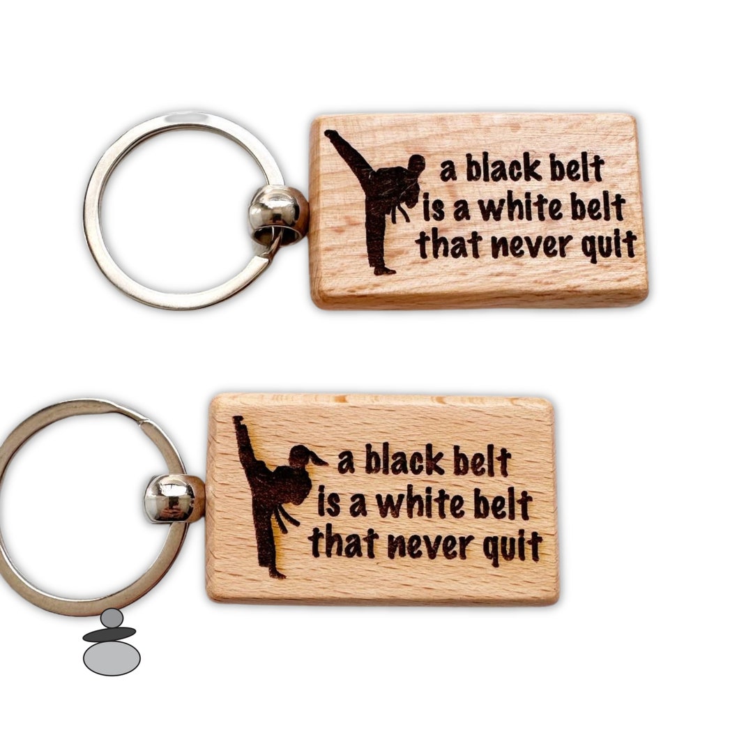 Karate Keychain, Black Belt Never Quit, Martial Arts Gift Idea - Etsy