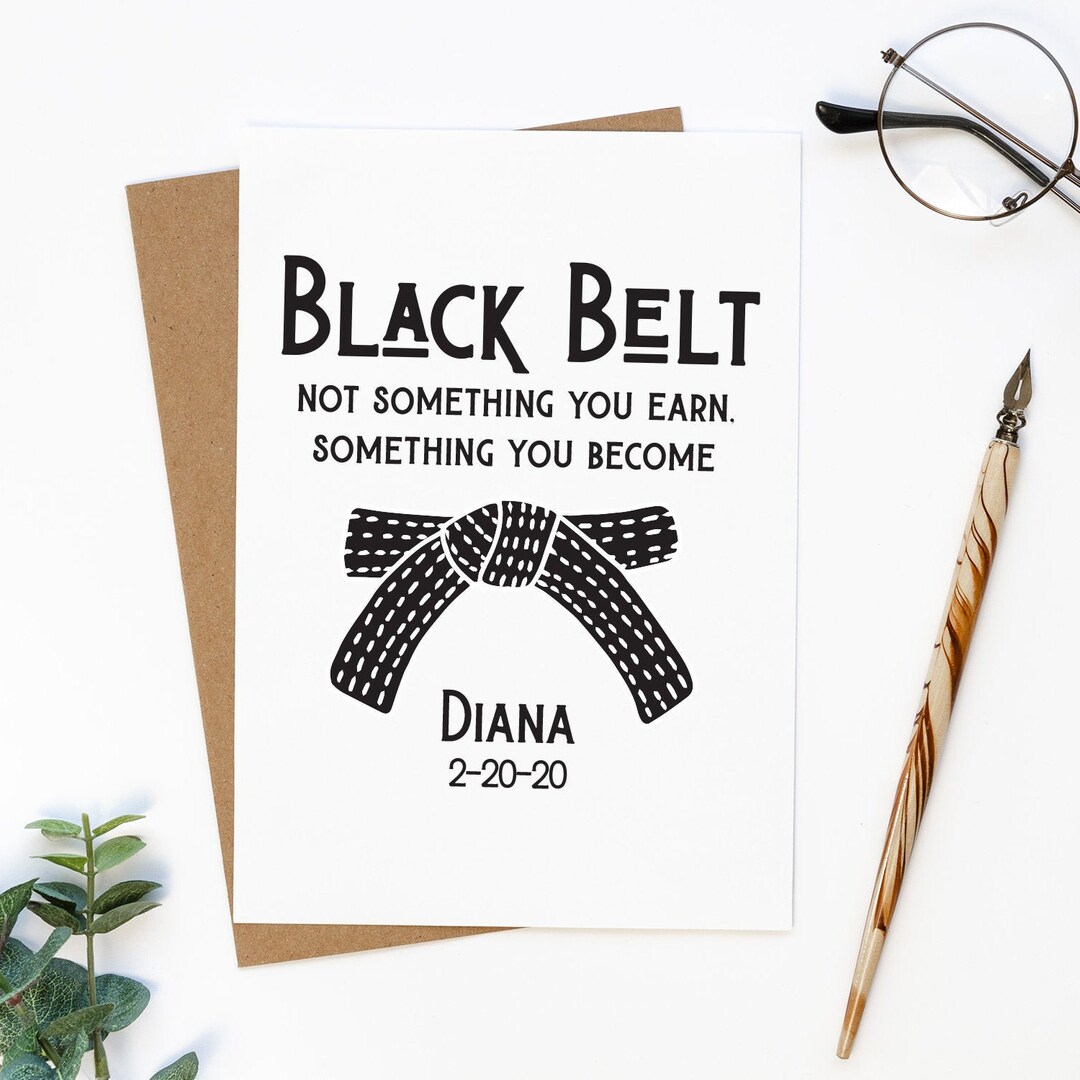 Karate Black Belt Gift Card, Personalized Martial Arts Karate Greeting ...