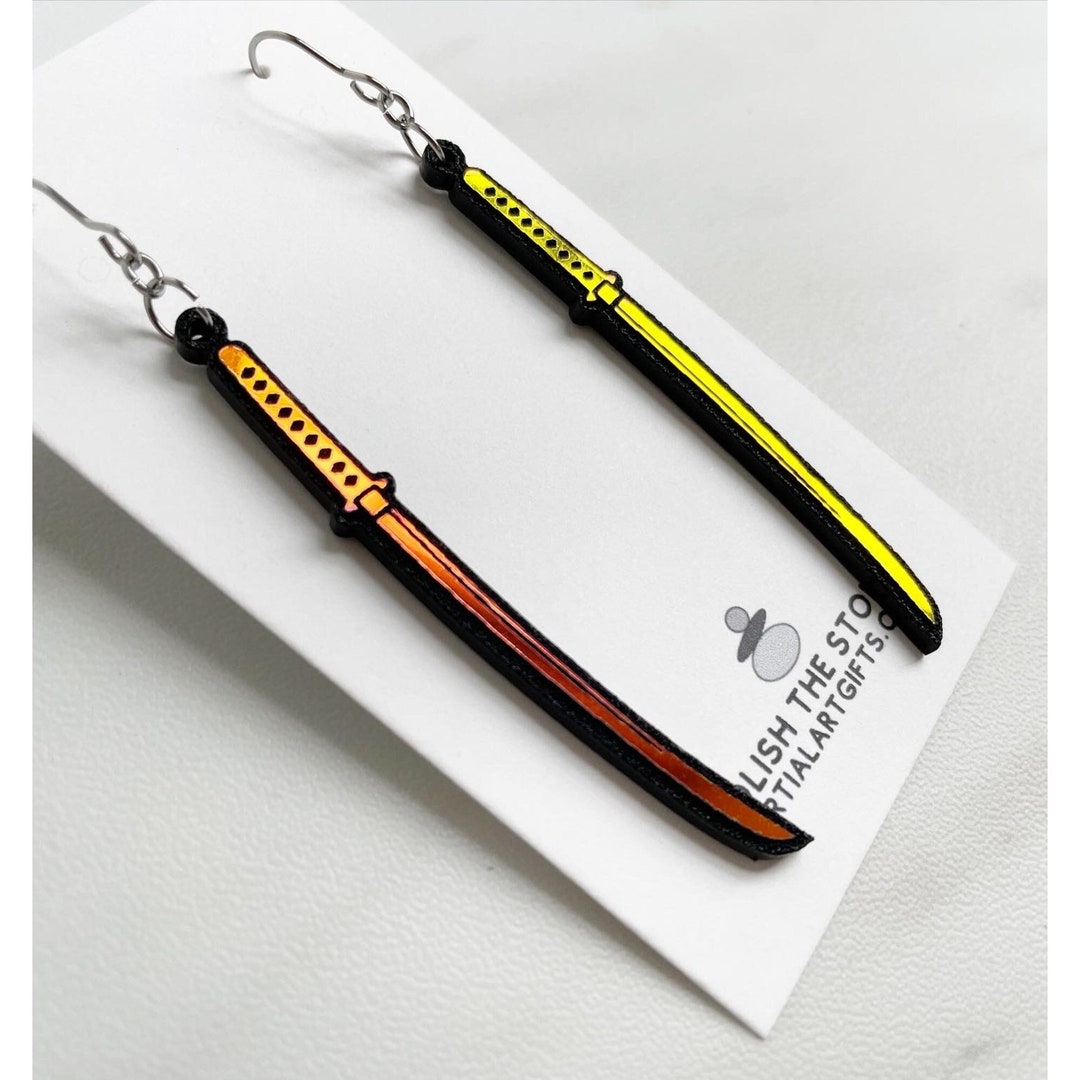 Japanese Samurai Katana, Karate Earrings, Martial Arts Gift Idea for ...