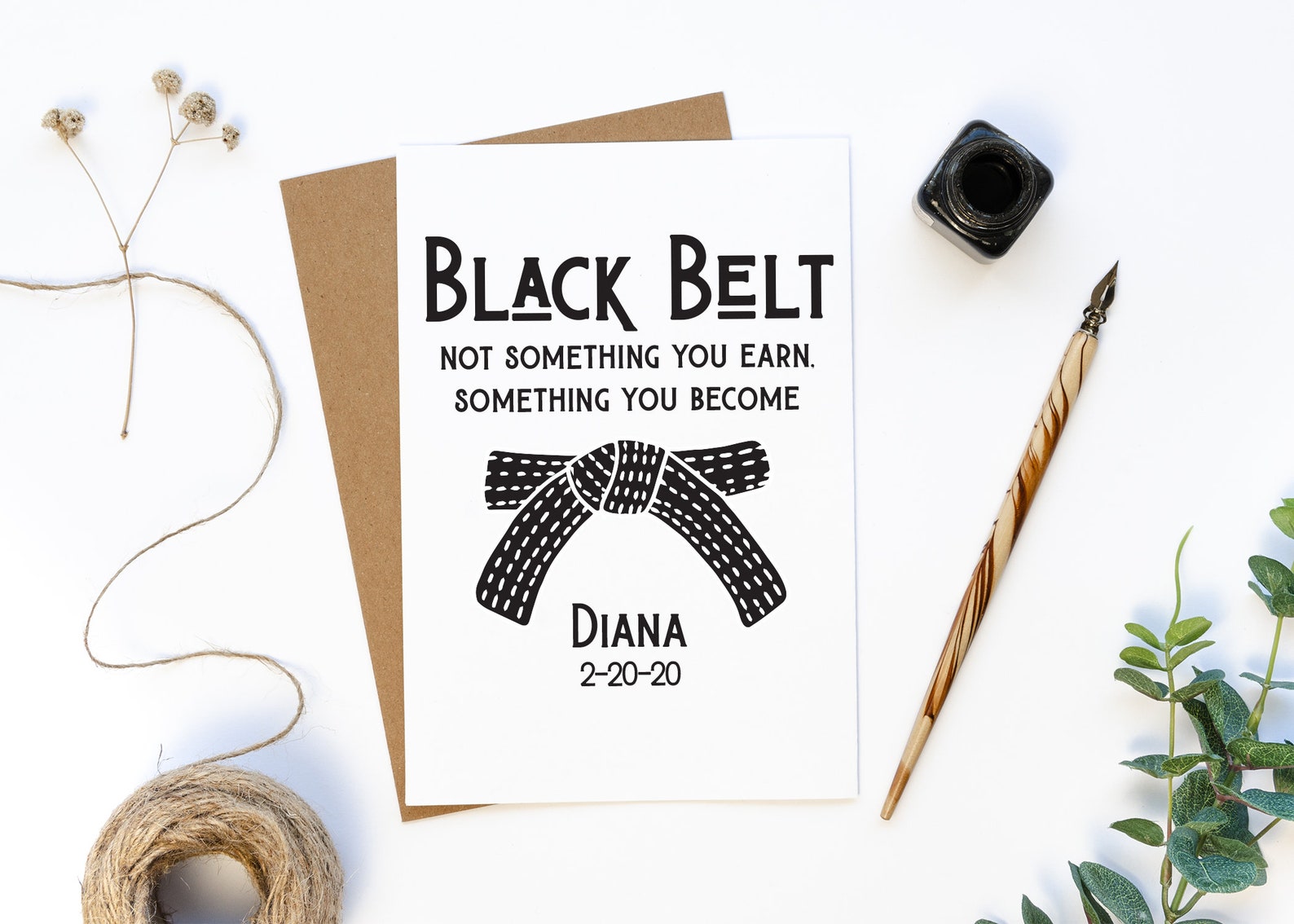 Karate Black Belt Gift Card, Personalized Martial Arts Karate Greeting ...