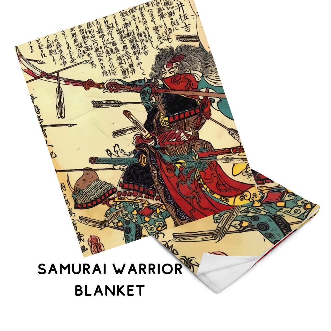 Martial Arts Gift Samurai Throw Blanket Japanese Warrior | Etsy