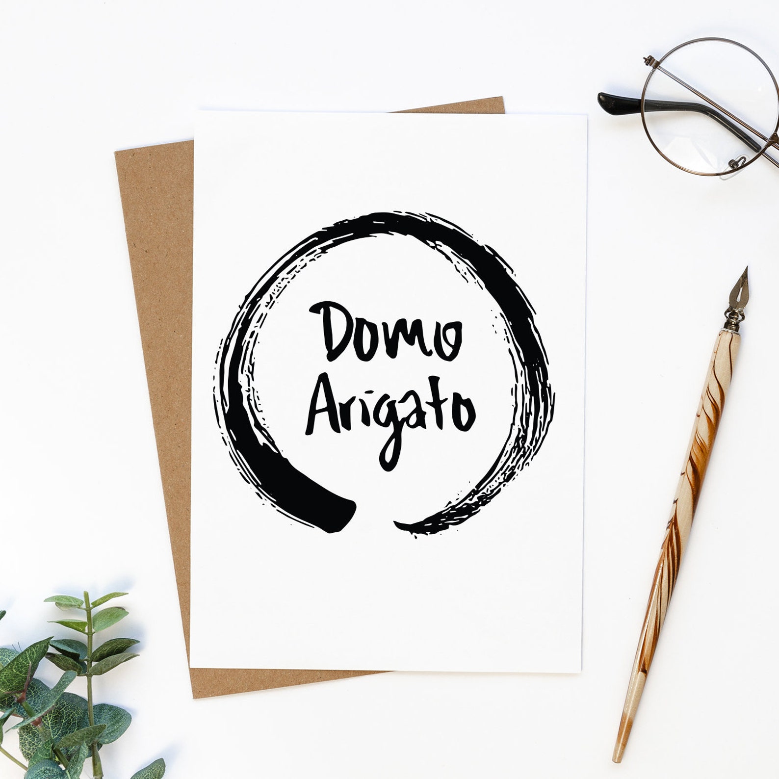 Domo Arigato Thank You Greeting Card Enso Circle Thank You | Etsy