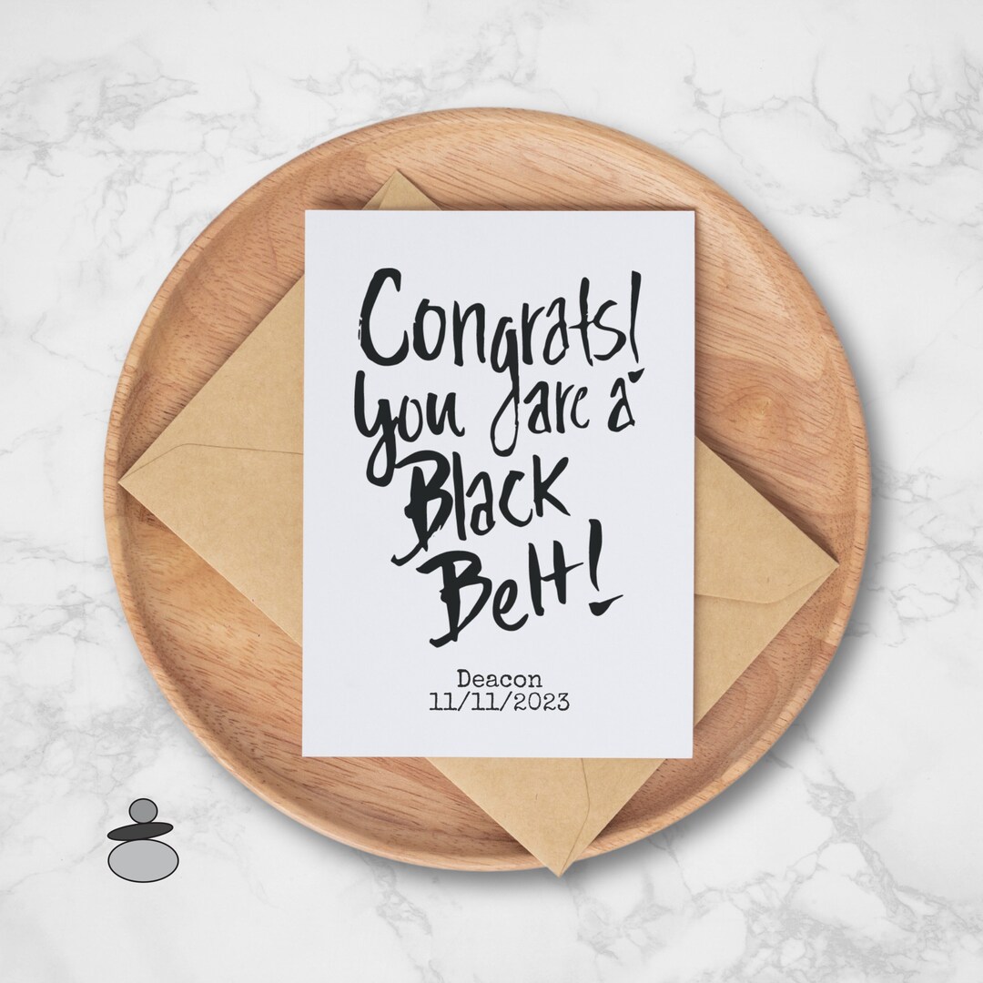 Personalized Congrats Black Belt Greeting Card, Martial Arts Greeting ...